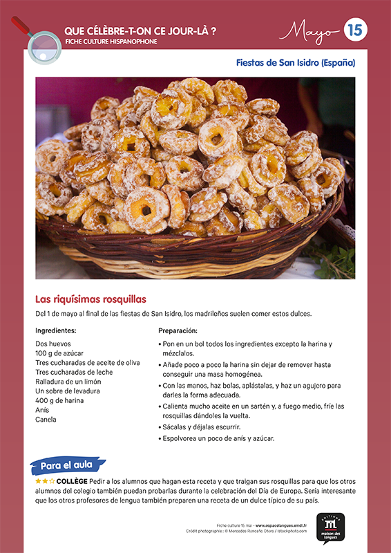 Las riquísimas rosquillas (Fiestas de San Isidro) - Collège de Dumbéa ...